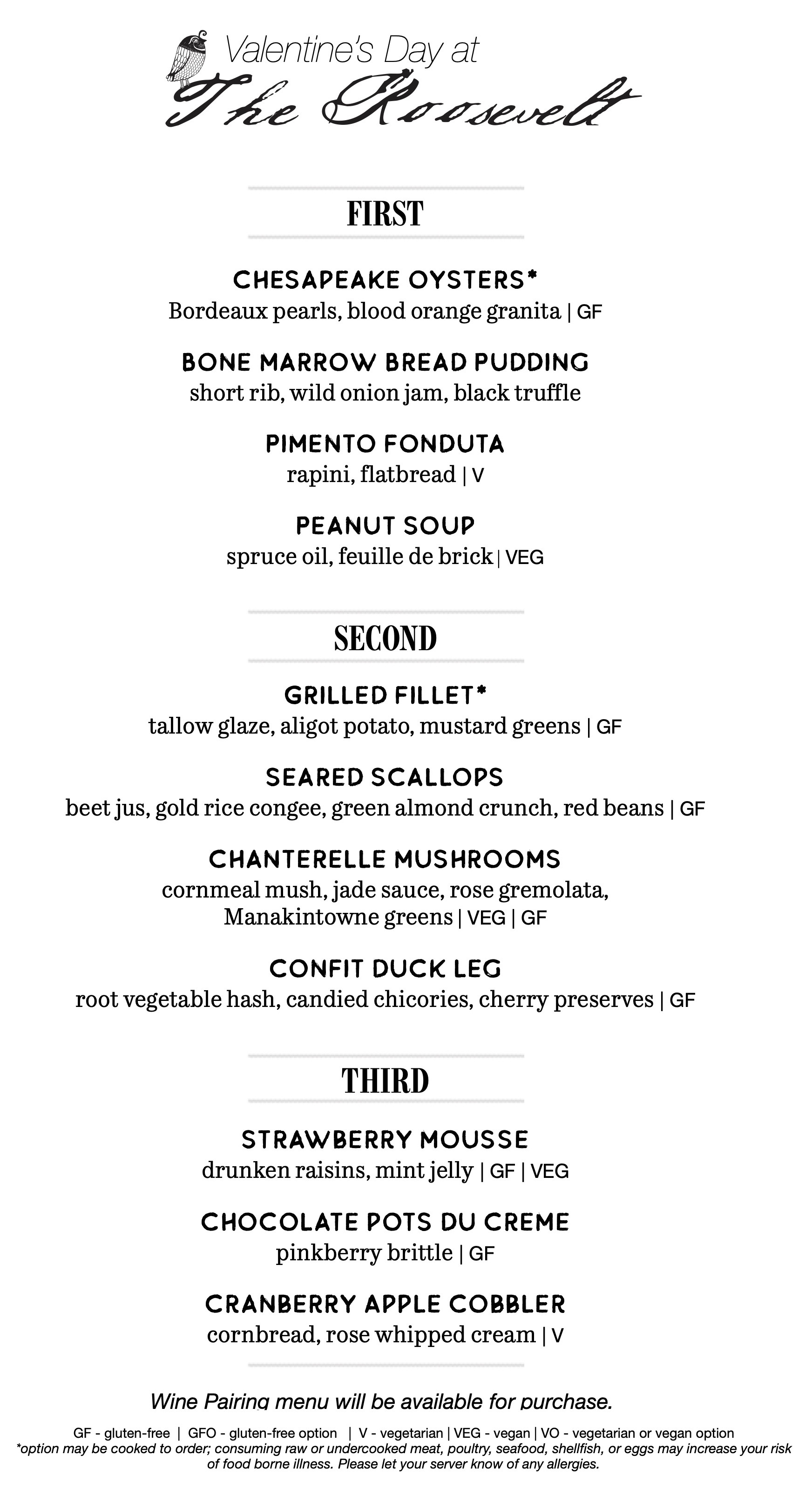 The Roosevelt - Valentine's Dinner